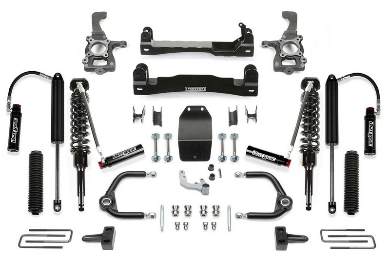 Fabtech 4″ Lift Kit w/Uniball UCA w/ Front Dirt Logic 3.0 Resi ...